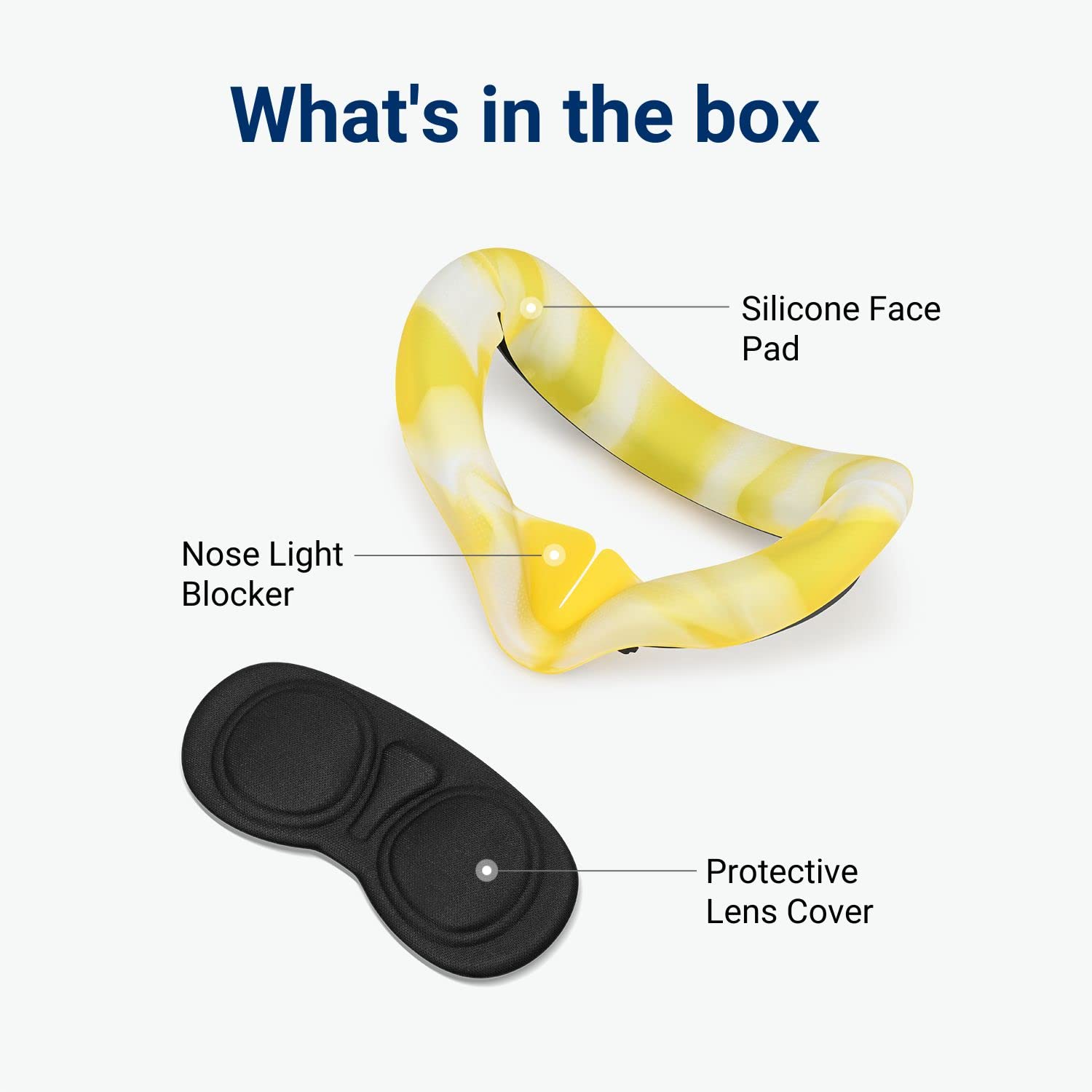 TNP VR Face Cover and Eye Cover for Meta Oculus Quest 2 Face Cushion with Nose Light Blocker - Sweat Guard Silicone Cover for Oculus Quest 2 Face Pad, Cloudy Yellow
