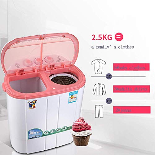 Portable Washing Machine Twin Tub Washer Machine with Wash and Spin Cycle Compartments (Color : D)