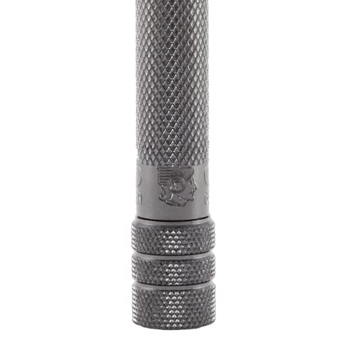 Merkur Double Edge Safety Razor, Straight Cut, Extra Long Handle, Black PVD Coated, 1 ct.