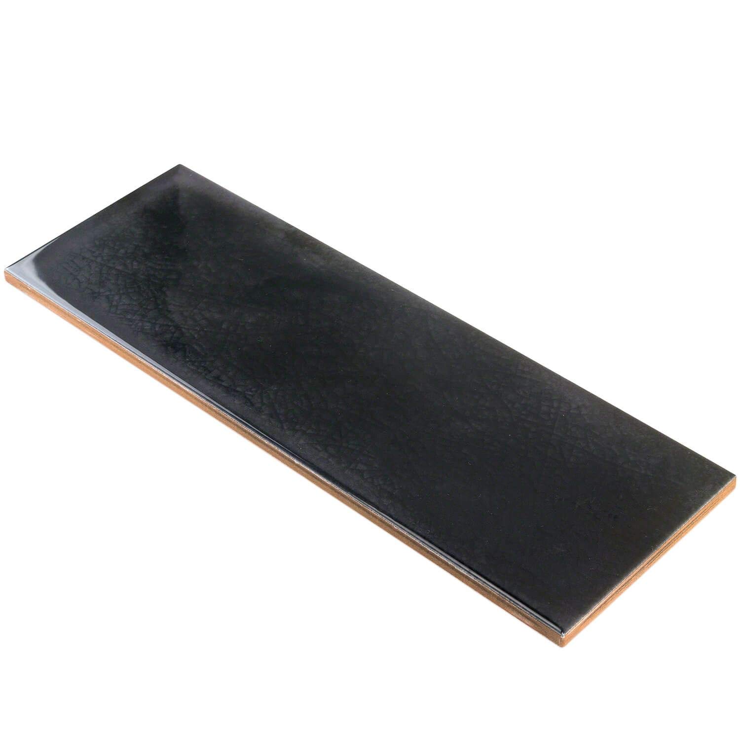 Piston Camp Black Glaze 4 in. x 12 in. Ceramic Subway Wall Tile (34 Pieces 10.97 Sq. Ft. / Case)