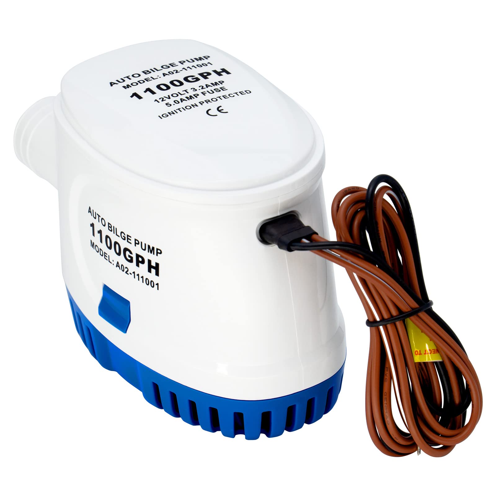 Sanuke Automatic Bilge Pump 12V 1100GPH Submersible Bilge Water Pump with Float Switch Auto Electric Motor Boat Accessories