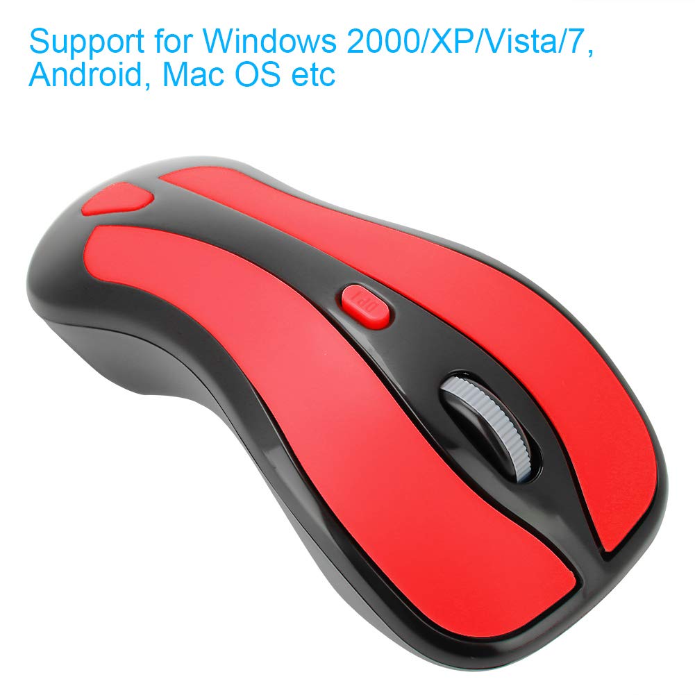 Zerone Wireless Gyroscopic Mouse Gyration Air Mouse, 2.4G Gyro Wireless Mouse Maximum 1600 DPI Optical Mice Gaming Mouse with USB Nano Receiver for PC Laptop Smart TV/Box(Red+Black) (Reed) (Renewed)
