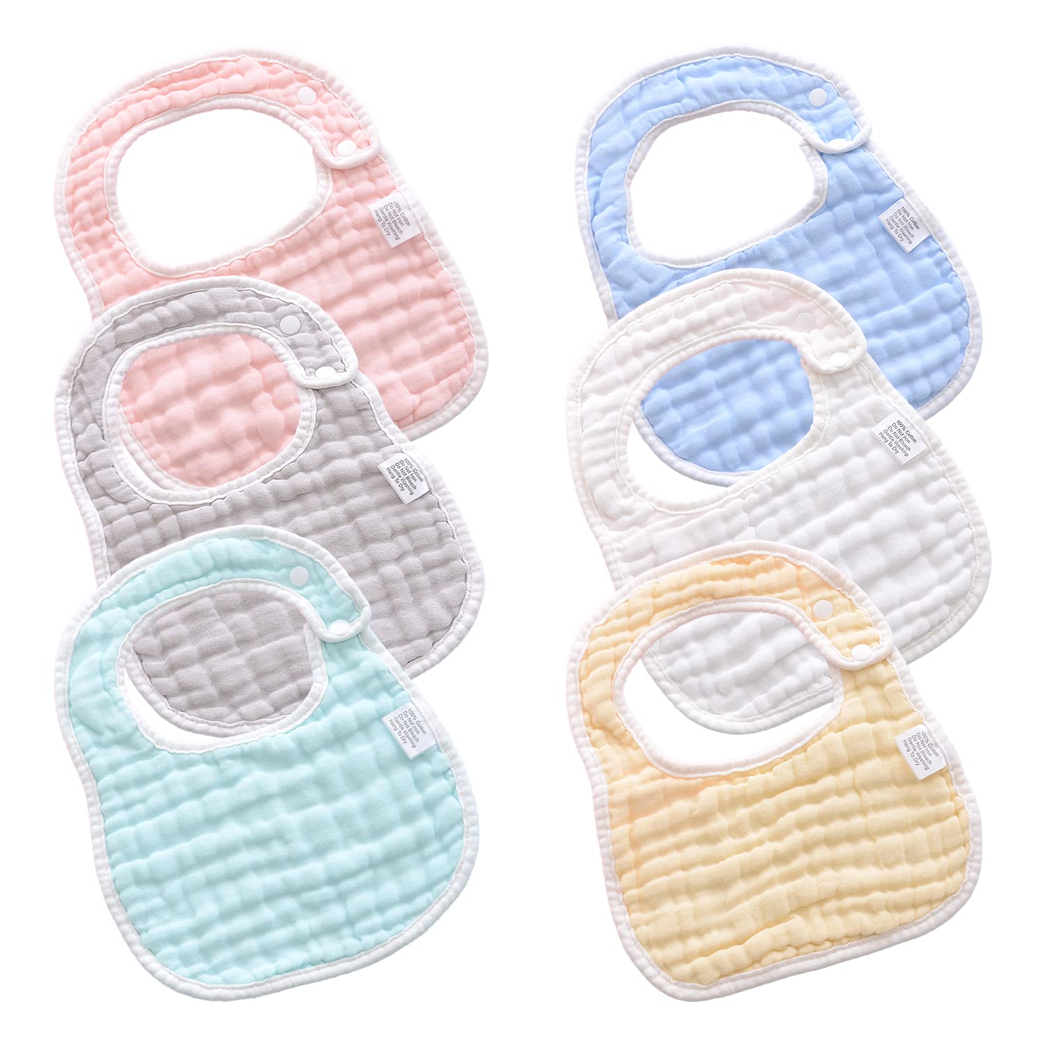 Yaacue Muslin Bibs for Baby Boys Girls Soft Absorbent 8-Layer for 0-36 Months Baby Drooling and Teething