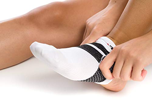 ZaTech Plantar Fasciitis Sock, Compression Socks - 2 pack (Grey/White, 2 pairs, X-Large)
