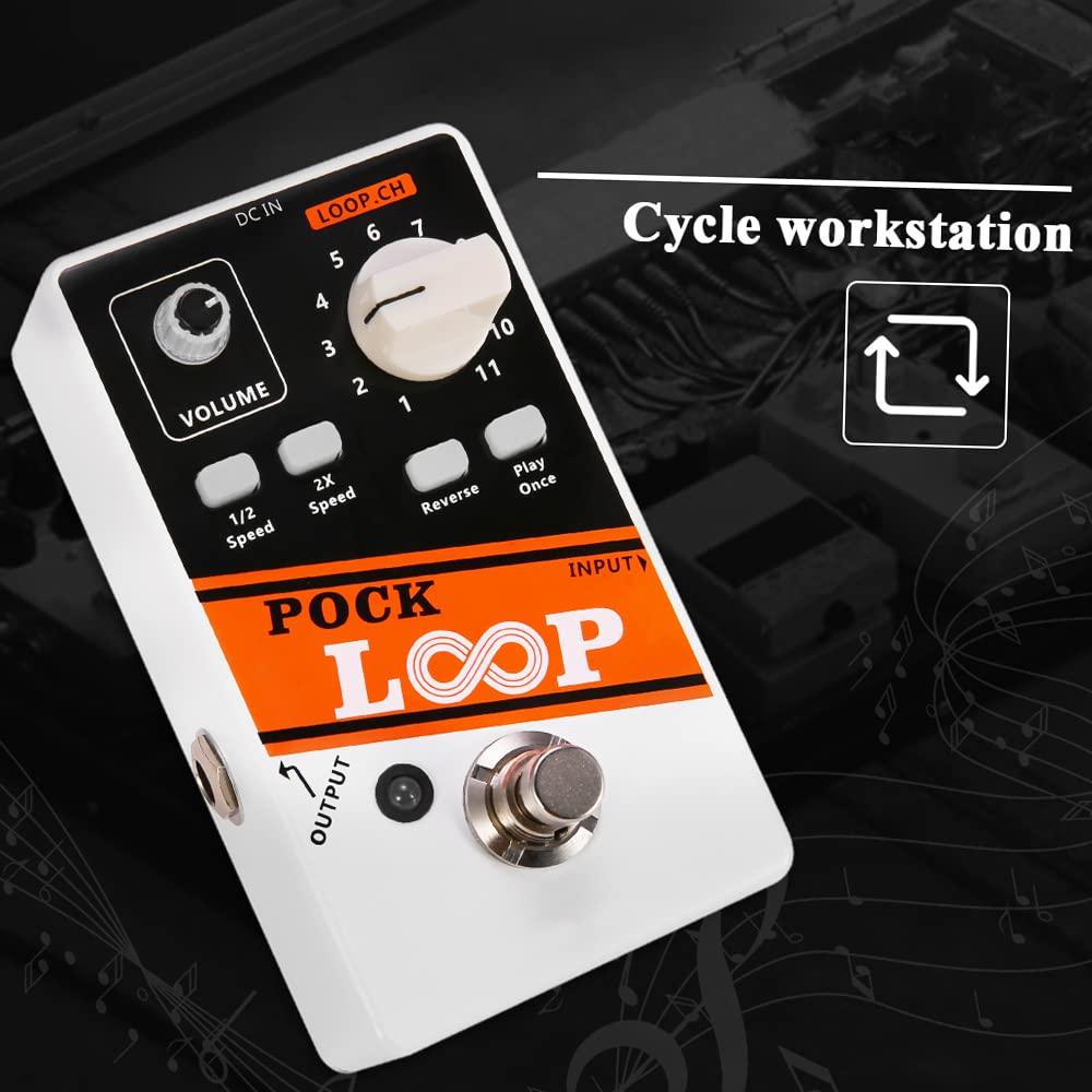summina Looper Guitar Effect Pedal 11 Loopers Max.330mins Recording Time Supports 1/2 & 2X Speed Playback Reverse Functions True Bypass