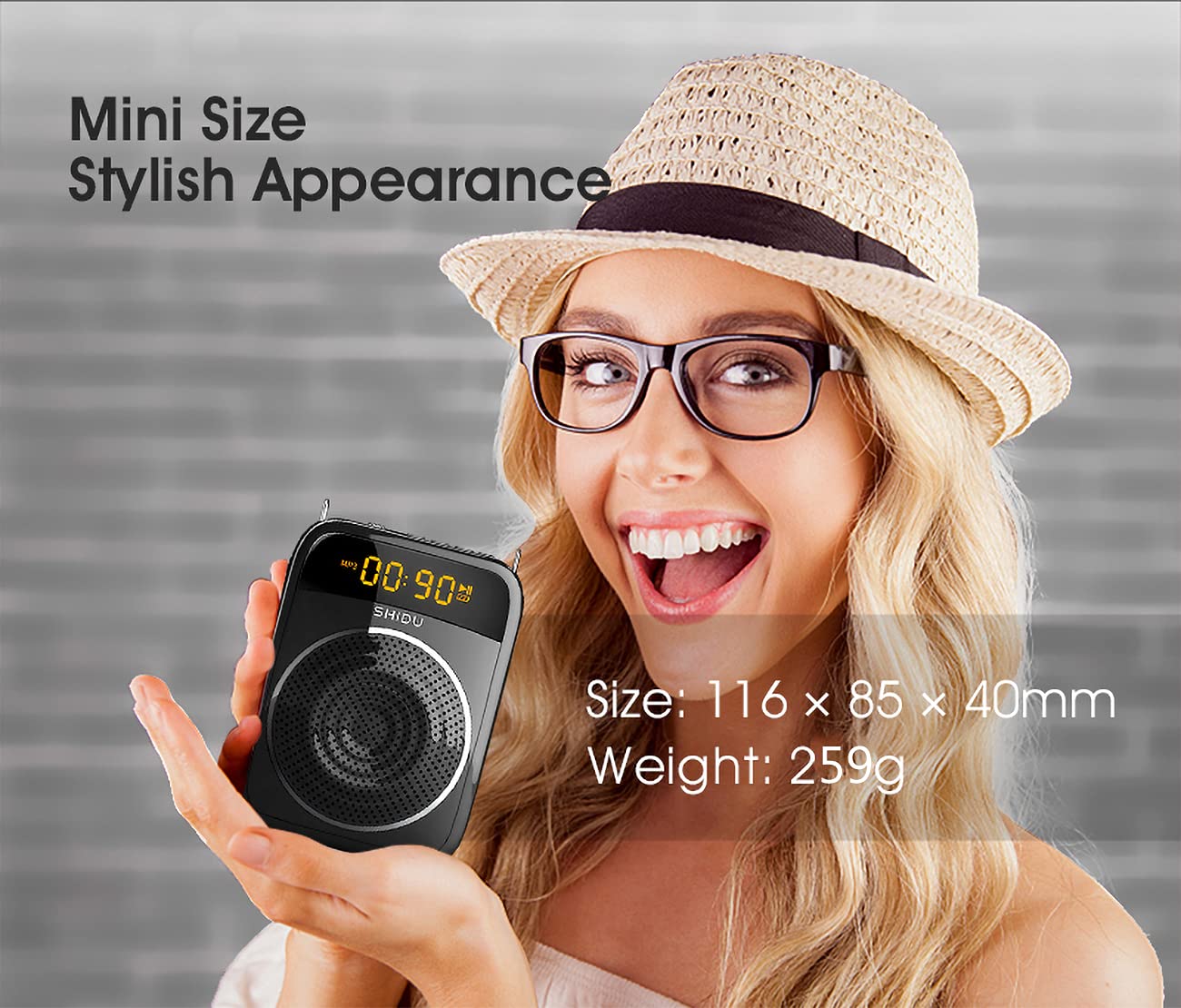 Recbot Voice Amplifier for Teachers with Microphone Headset, LED Display 2000mAh Rechargeable 15W Bluetooth Mini Portable Voice Amplifier Speaker for Teachers, Tour Guide, Coaches, Meeting