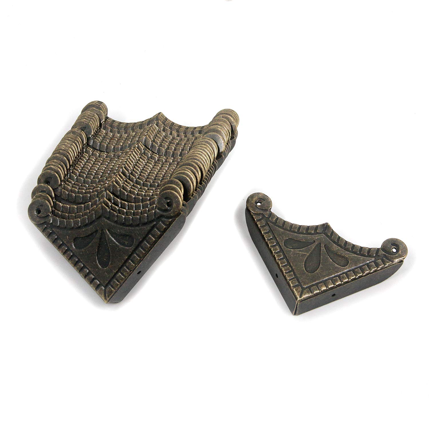 MY MIRONEY 2.2" x 2.2" Antique Bronze Corner Protectors Decorative Iron Covers Desk Corner Safety Edge Guard Box Corner Protector Pack of 30
