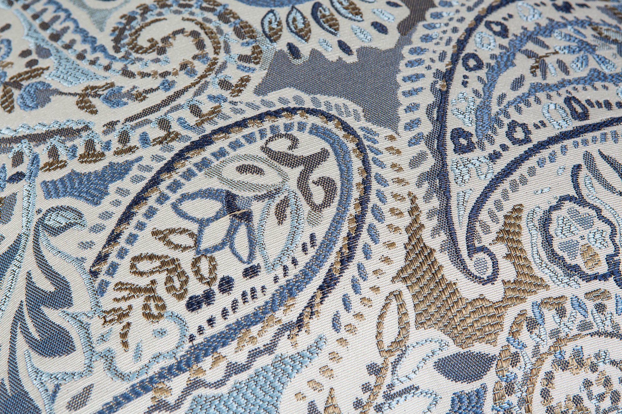 Mika Home Pack of 2 Decorative Pillow Covers Throw Pillow Cases,Paisley Pattern,18X18 Inches,Blue Brown Cream Multicolor