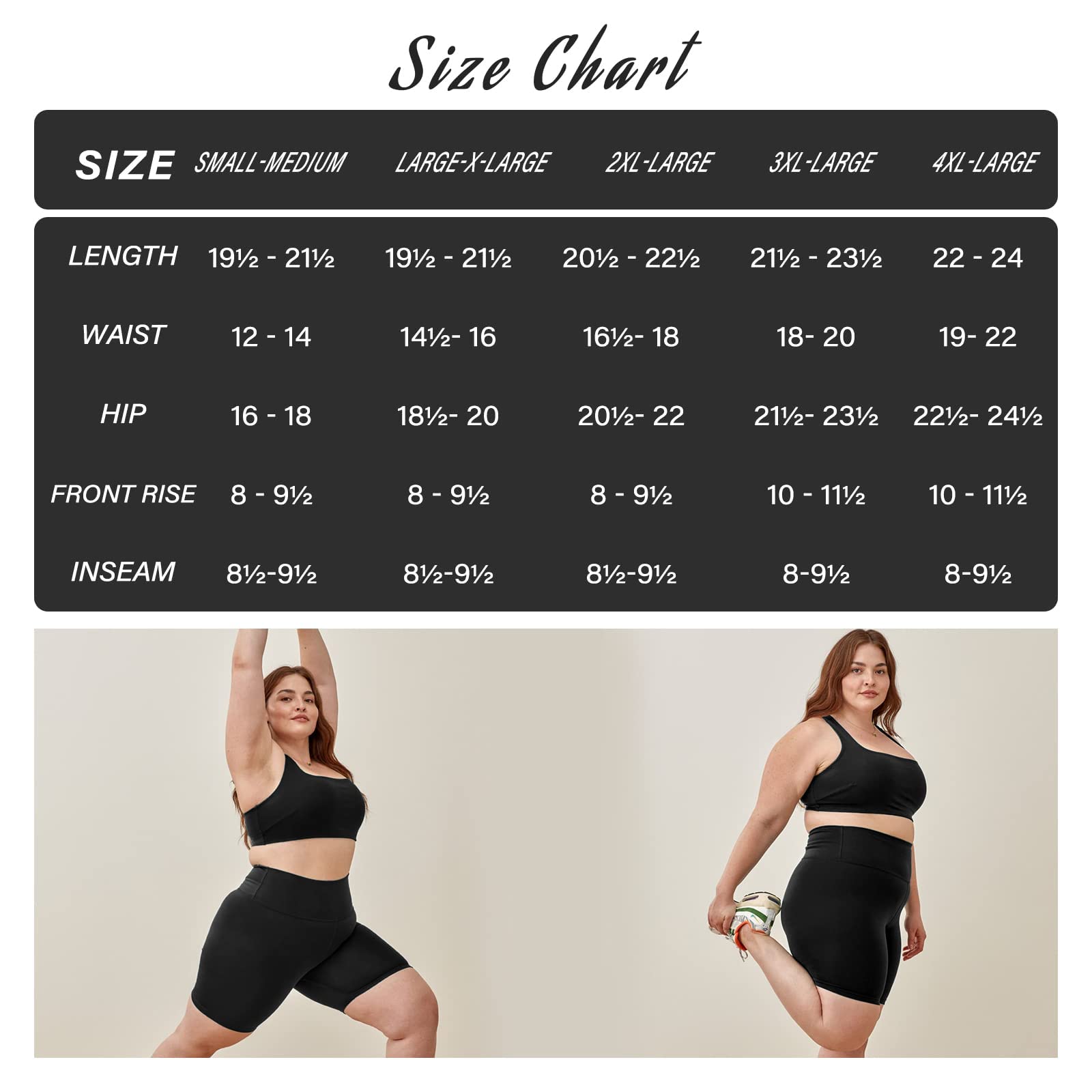 TNNZEET 2 Pack Plus Size Biker Shorts for Women - 8" Black High Waisted Spandex Workout Shorts Tummy Control (XL-4XL)