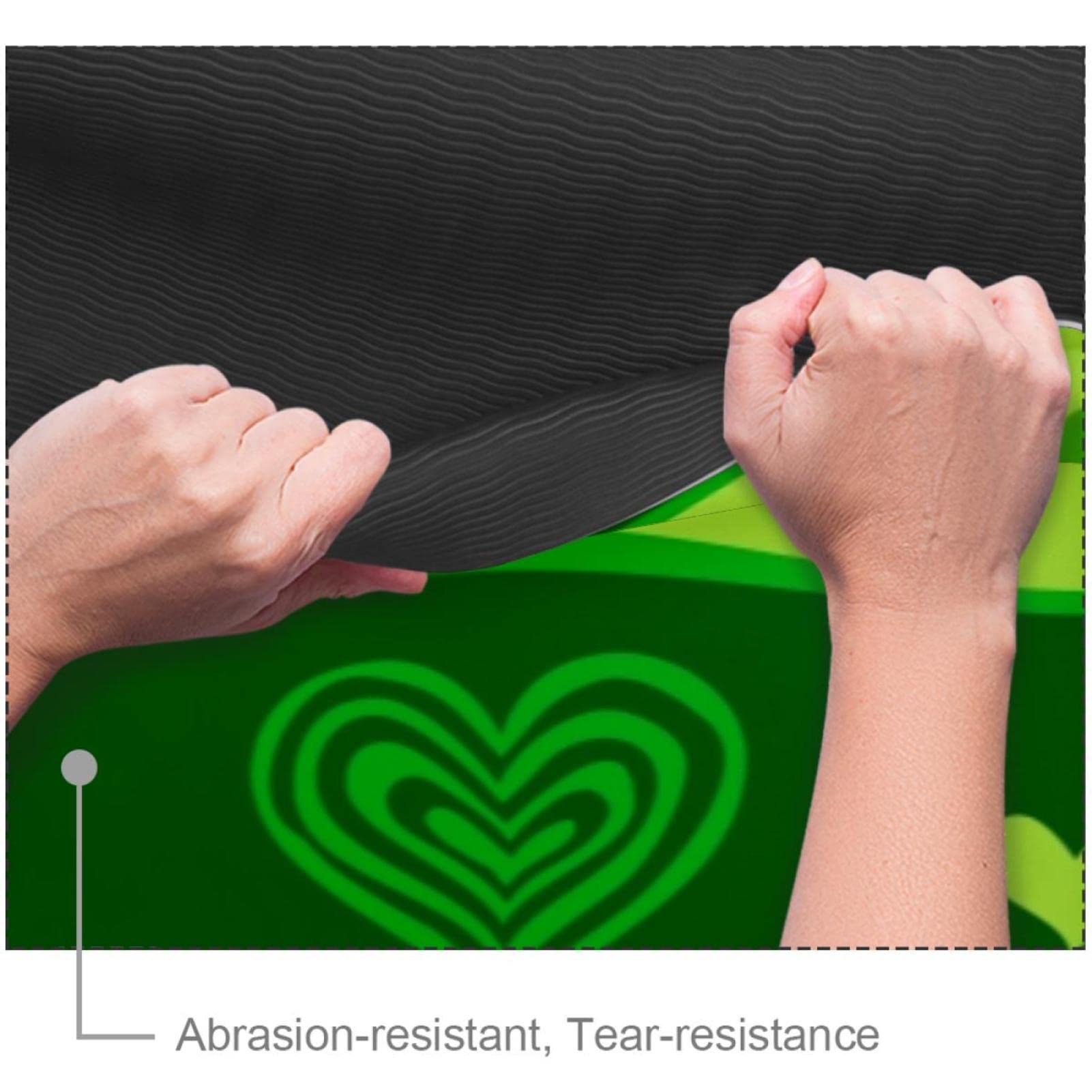 Yoga Mat, Yoga Mats for Home Workout, Workout Mat, Exercise Mats, Pilates Mat, Happy St-Patrick's Day Green Striped pattern