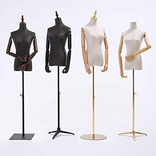 Mannequin Torso Mannequin Dress Form Torso Female Tailors Dummy Mannequin Dressmakers Dummies Display Bust Wood Arm Active Suitable for Apparel Jewelry Display Stand (E S