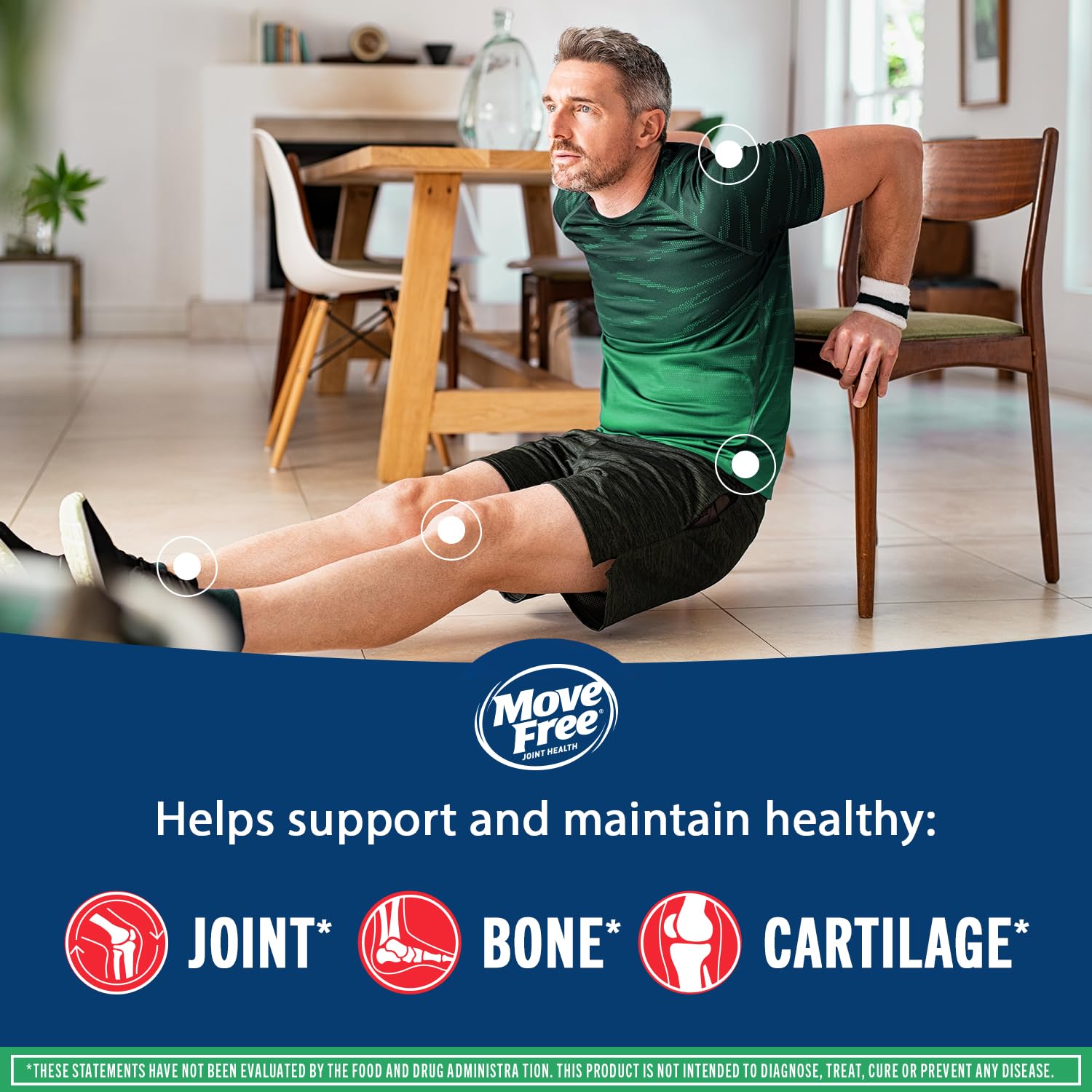 Move Free Advanced Plus MSM with Glucosamine & Chondroitin , 120 Count (Pack of 2)