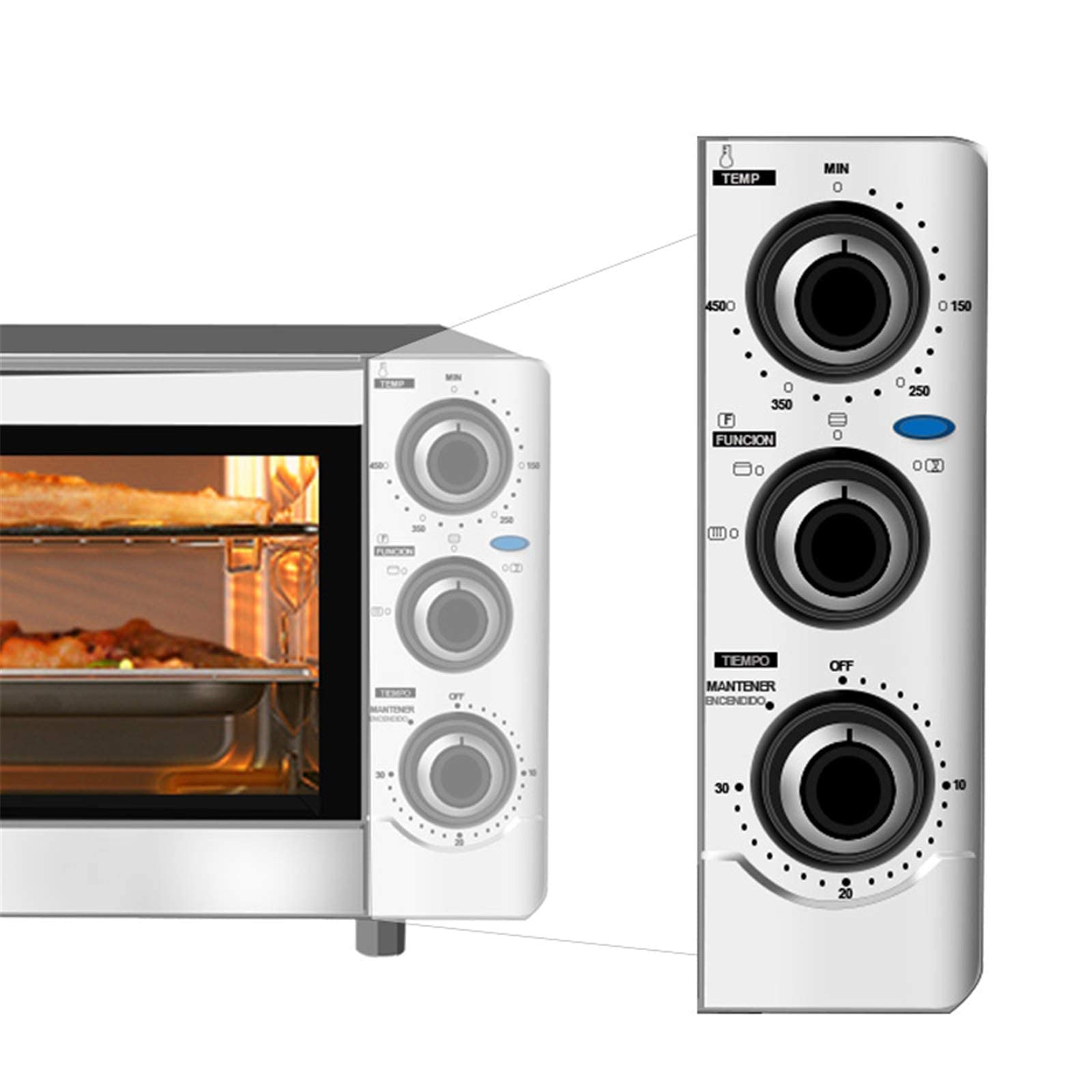 Microwave Oven in Silver Tact Built in Electric Single Oven Stainless Steel Premium Convection Halogen Oven Cooker Ideal for Roasting,Baking
