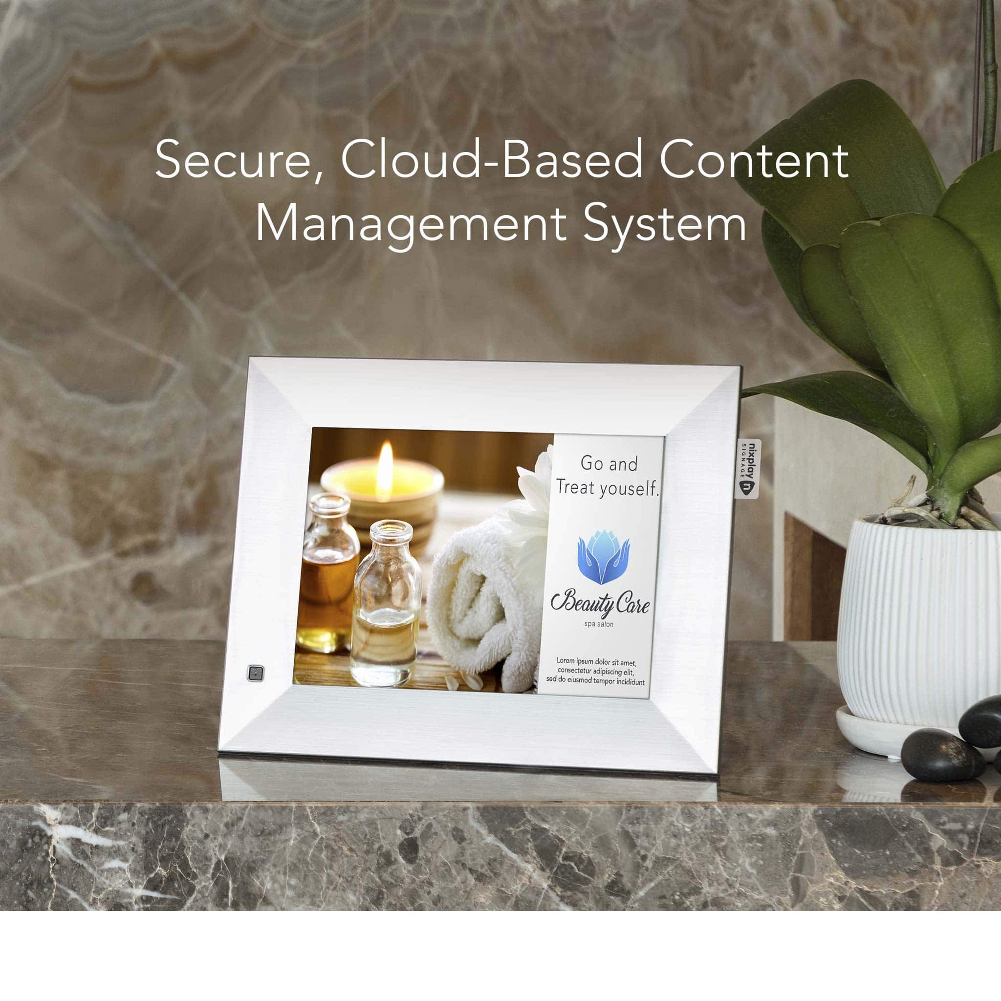 Nixplay Signage 8 Inch - Stunning Digital Signage, Ready to use Right Out of The Box. Remote Content Management, Paid Software Subscription Required