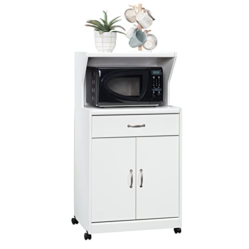 Sauder SauderMicrowave/Kitchen Cart, Soft White Finish