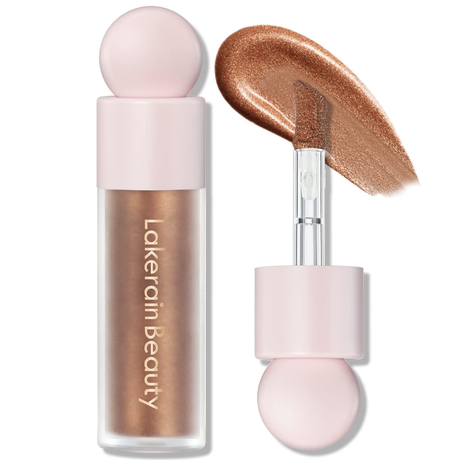 SOYUB Liquid Luminizer Blush Makeup, Liquid Illuminator Face Highlighter, Waterproof Long Lasting, Natural Skin Tint,Moisturizing Face Blush Wand for Cheek, Rose Gold