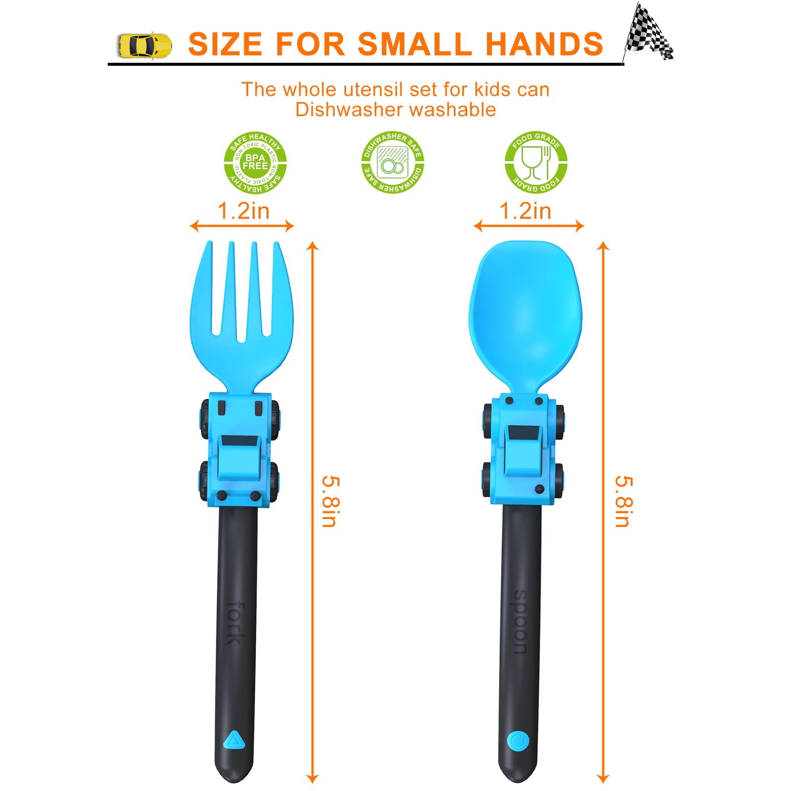 Toddler Tableware Set - Toddler Forks and Spoons - Toddler Spoon and Fork Set - Suitable for Toddler Tableware - Baby Tableware for 1 2 3 4 5 years old