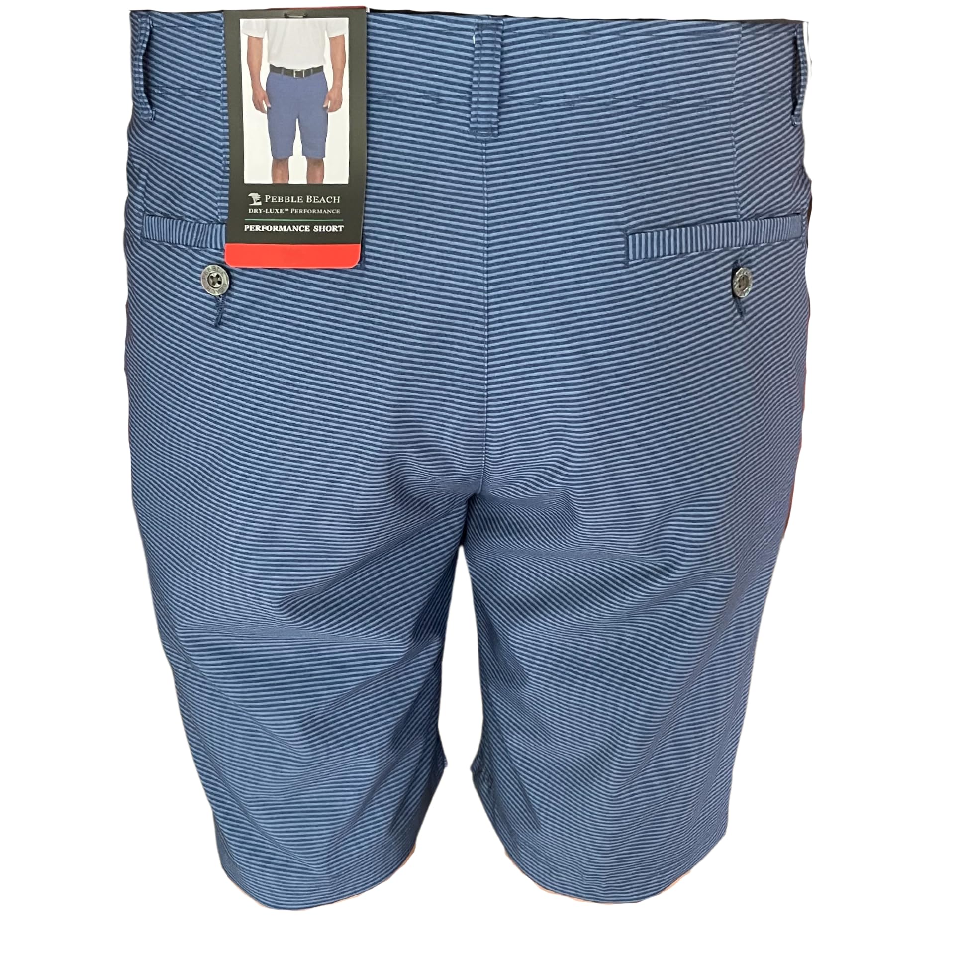 Pebble Beach Men's Dry-Luxe Performance Comfort Waist Shorts (Dark Gray, 32)