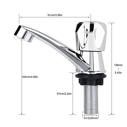 Watris Veiyi Single Cold Faucet Water Tap, ABS Water Tap, Cold Water Faucet, Bathroom Basin Kitchen Sink Accessories G1/2(20mm)(Diamond)
