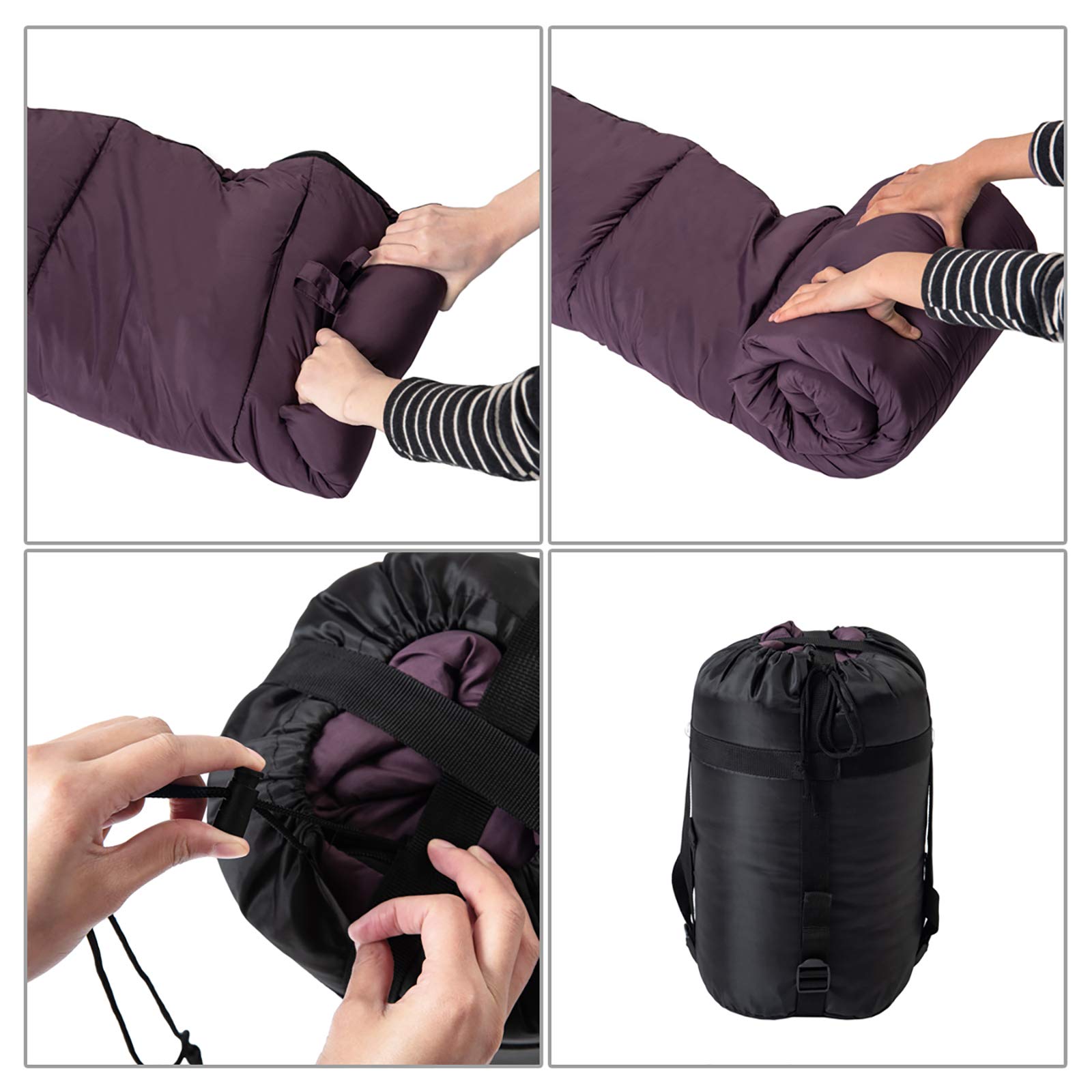 Pacific Pass 50F Synthetic Sleeping Bag with Compression Stuff Sack - Kids Size - Blue