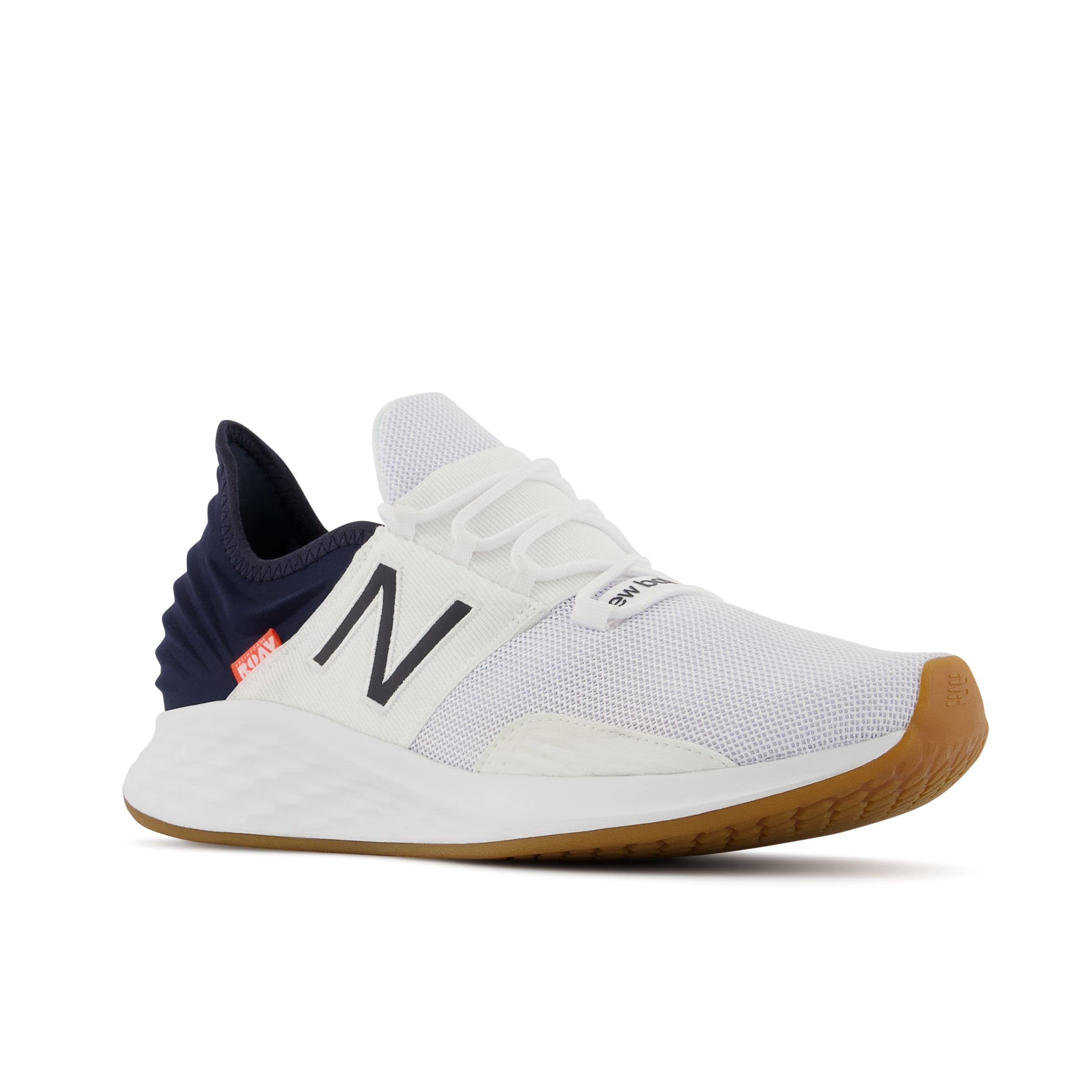 New Balance Men's Fresh Foam Roav V1 Running Shoe, White/Eclipse, 12 Wide