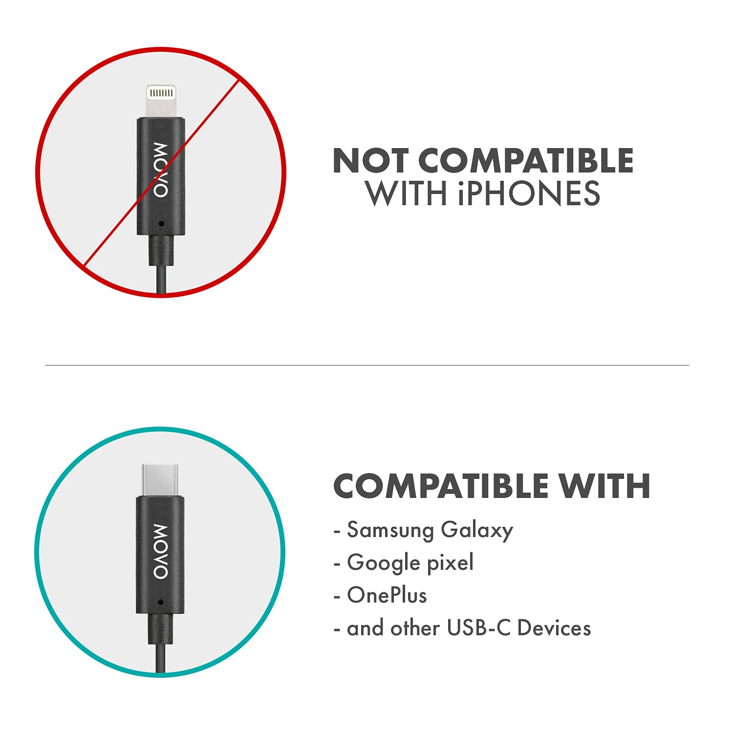 Movo Edge-UC-Duo Wireless Lavalier Microphone System, USB Type-C Compatible, Omnidirectional Lapel Microphones, Dual Channel Select, 1-Year Warranty
