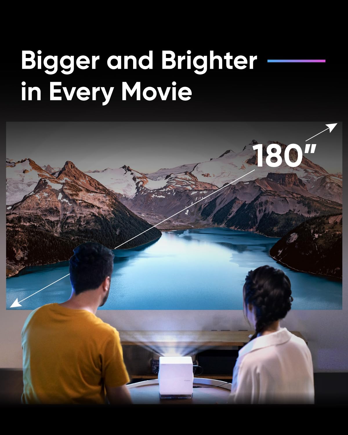 NOMVDIC P1000 Short Throw Projector 4K, 2300 ANSI Lumens with H/K Speaker, 180" Big Screen, Auto Focus & Keystone, 4K Gaming Projector 4.2ms Low Latency (Fire TV Stick 4K Max Included)