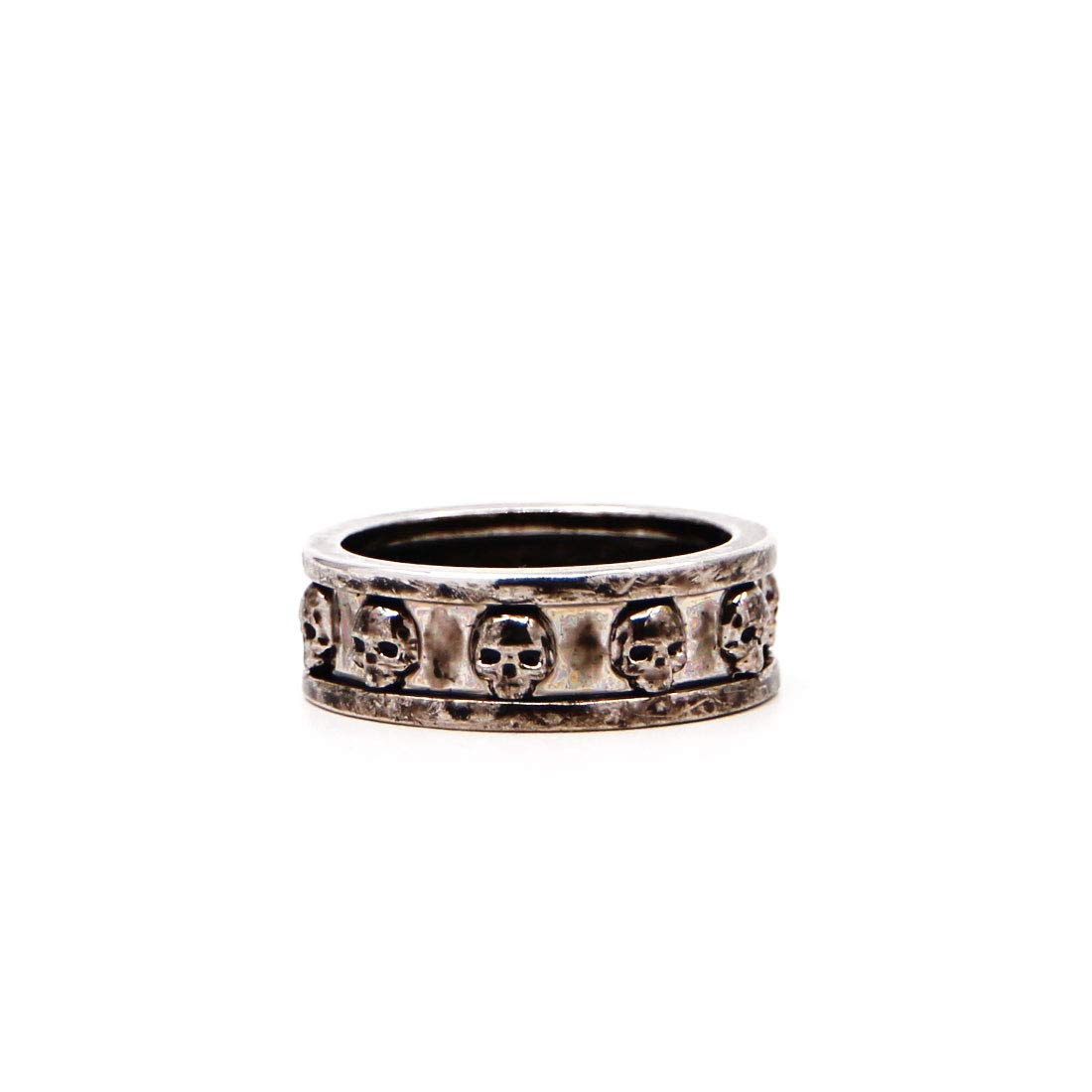 PICKRING Rock N Roll Ring/vintage skull rose shape crown/antique-silver antique-gold (Antique Silver, 8.25)