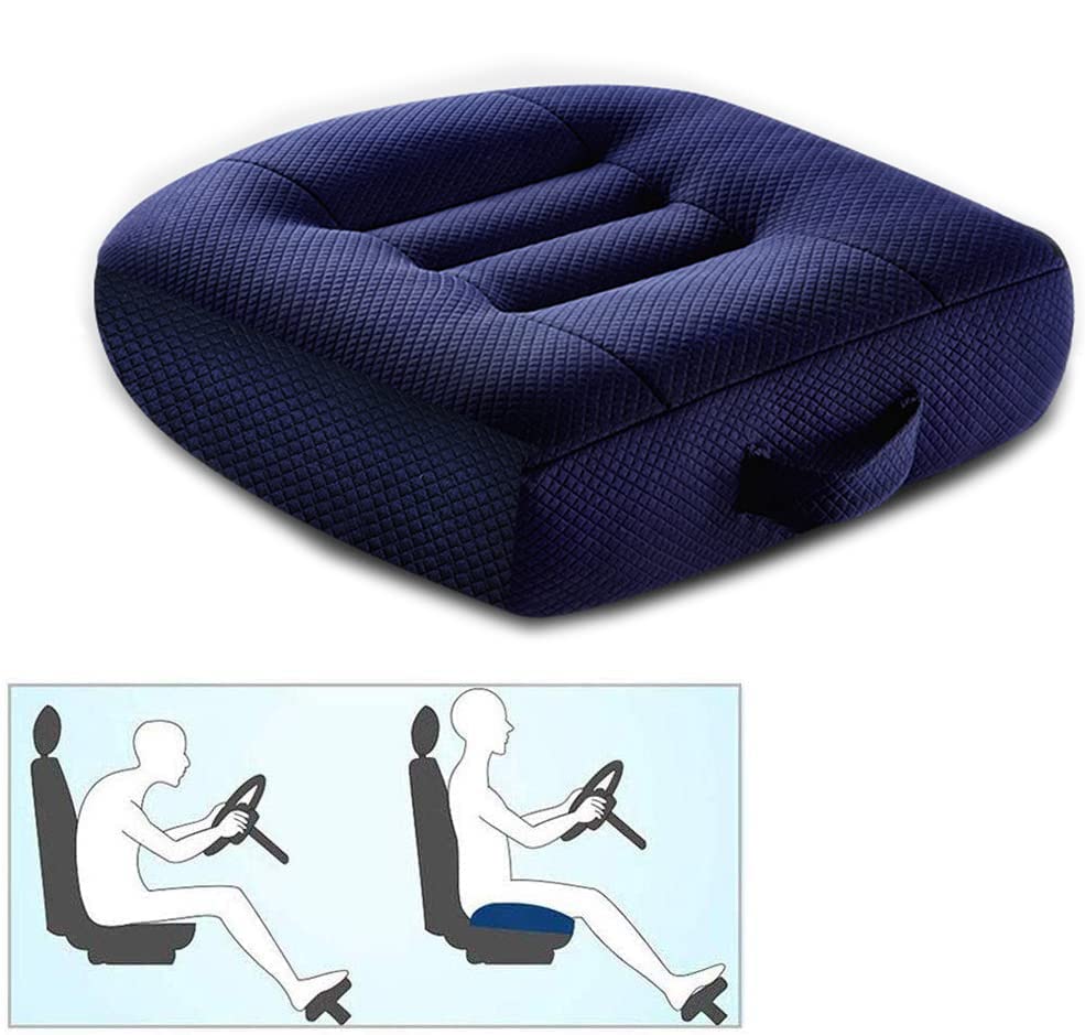ZODIFEVI Car Booster Seat Cushion Driver Posture Cushion Heightening Height Boost Mat Portable Car Seat Pad Ideal for Office, Home (Blue)