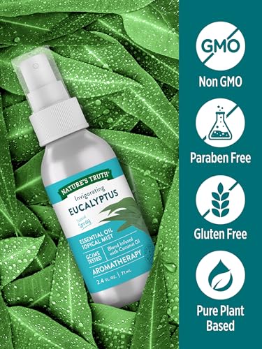 Nature's Truth Eucalyptus Mist Spray 2.4 fl oz | 100% Pure Essential Oil for Aromatherapy | GC/MS Tested