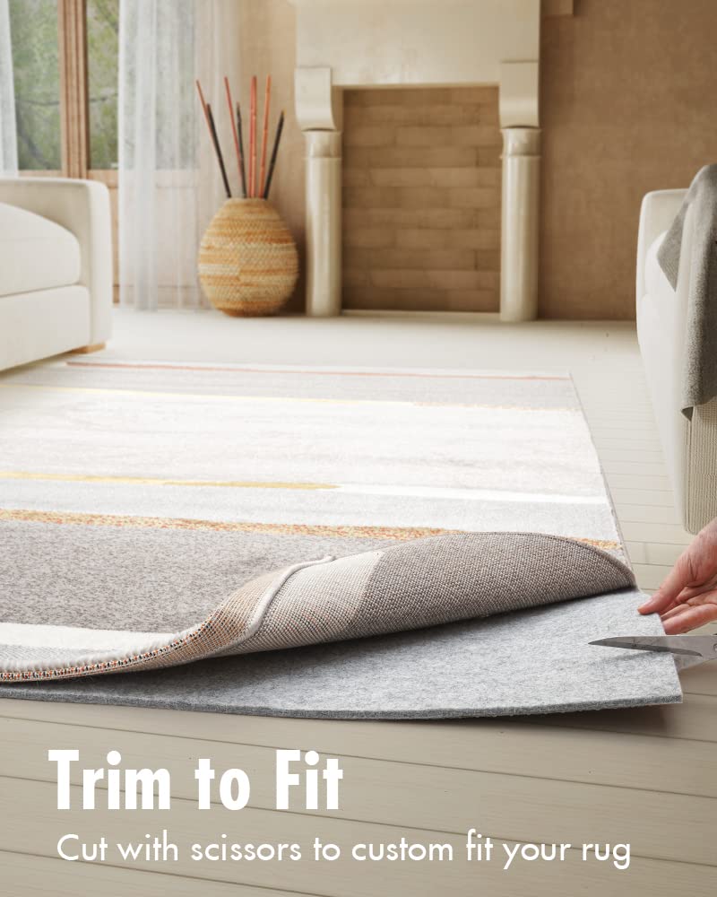 Non Slip Rug Pad Rug Gripper - 3x5 Feet 1/4” Extra Thick Felt Under Rug for Area Rugs and Hardwood Floors,Super Cushioned Non Skid Carpet Padding