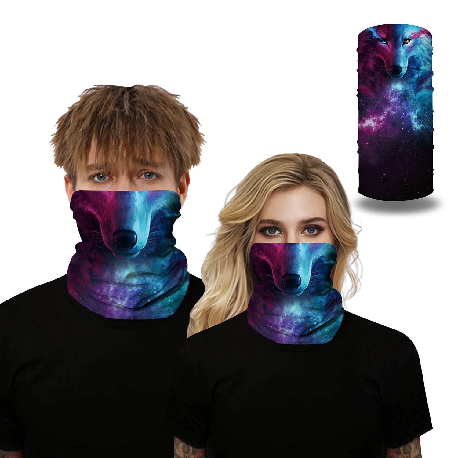 Outdoors Seamless Neck Gaiter, Headwrap, Balaclava, Helmet Liner Face Mask Star Sky Printted Bandanas for Dust (008)