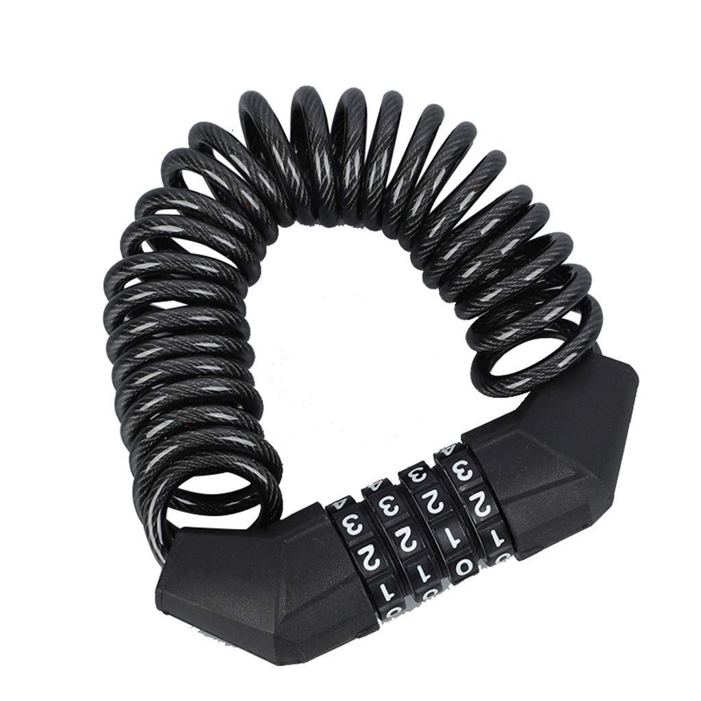 Zerlibeaful Cycling Bicycle Helmet Lock Portable Lock Lock Bike Code Travel Lock Combination Bike Accessories 3 Wheel Moped (Black, One Size)