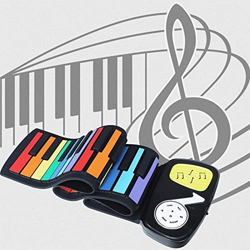 ZOHIKO Music Roll Up Piano 49 Key Roll Up Piano Keyboard with Speaker - 8 Different Tone - Record & Play Feature - Echo & Sustain Function - for Kids Beginner Gifts