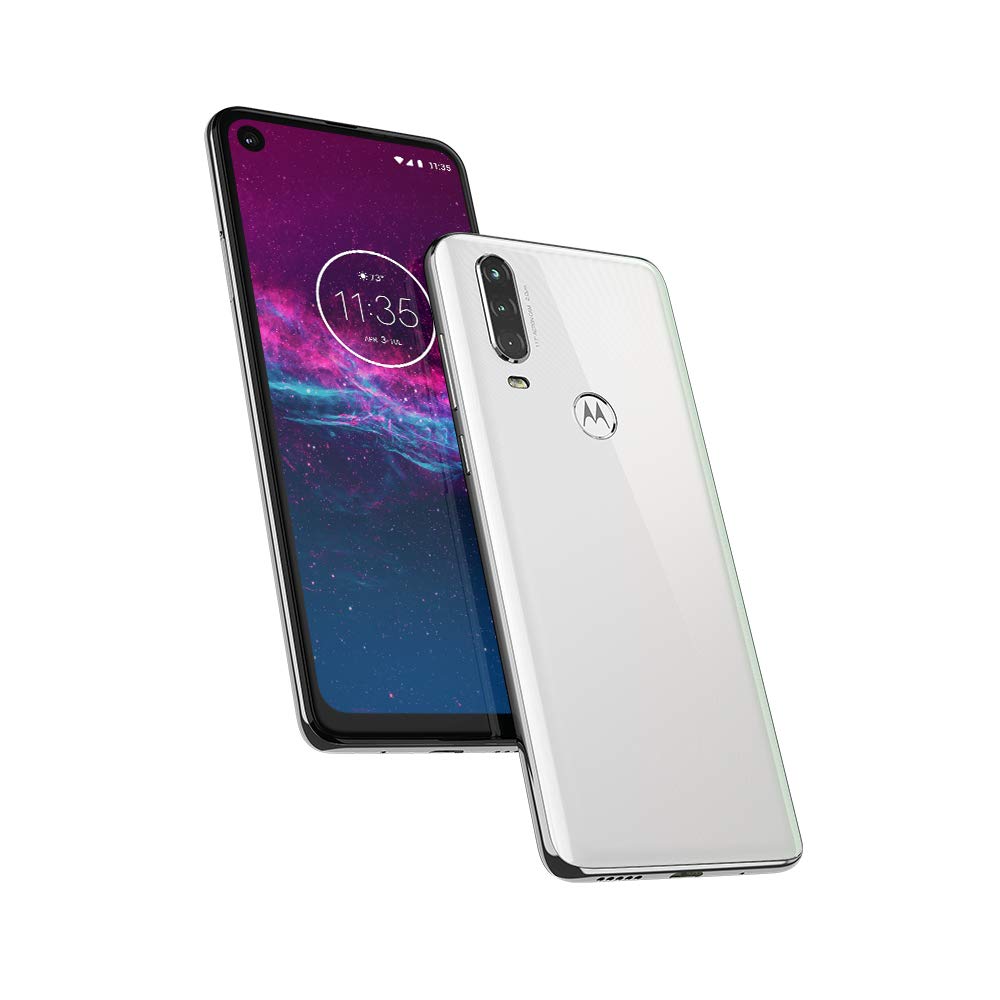 Moto One Action - Unlocked Smartphone - 128GB - (US Warranty) - Verizon, AT&T, T-Mobile, Sprint, Boost, Cricket, & Metro (Pearl White)