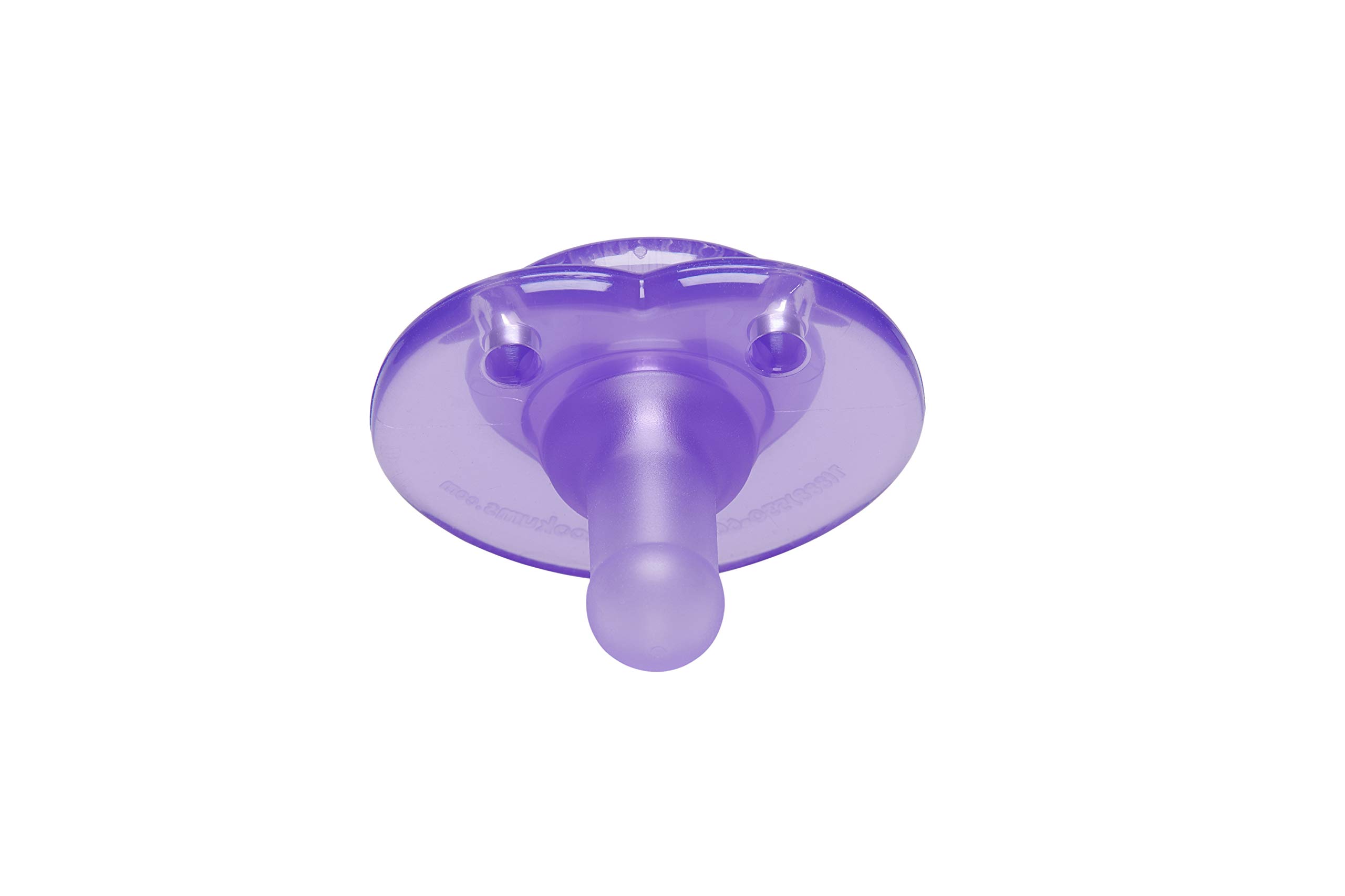 Nookums Pacifier 4 Pack - Orthodontic Single Piece Design - 100% Medical Grade Silicone - BPA Free, Latex Free, Phthalate Free - Paci-Plushies Pacifier Replacement (Purple)