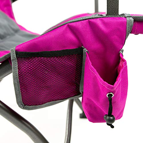 Ozark Trail Folding High Back Chair with Head Rest, Fuchsia