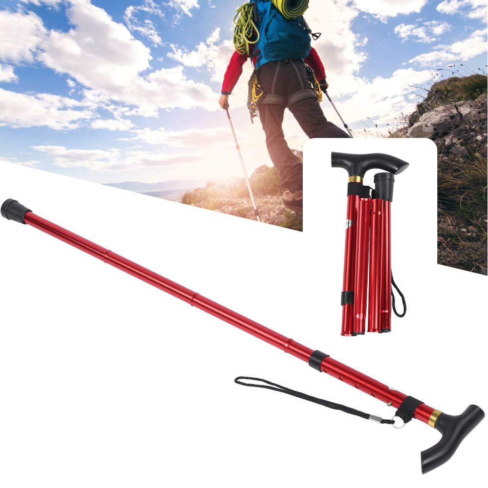 Outdoor Foldable Walking Stick Folding Walking Stick Anti‑Slip Hiking Stick for Men Women for Elderly Walking[Trekking Poles]