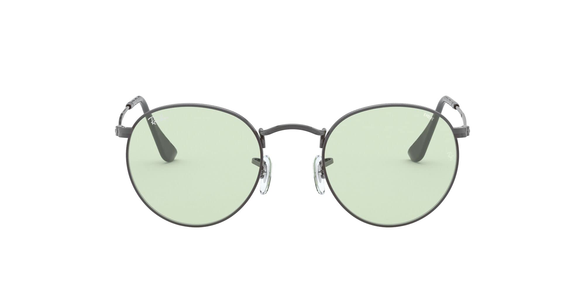 Ray-Ban Rb3447 Round Metal Polarized Sunglasses, Gunmetal/Evolve Photochromic Yellow to Red, 53 mm