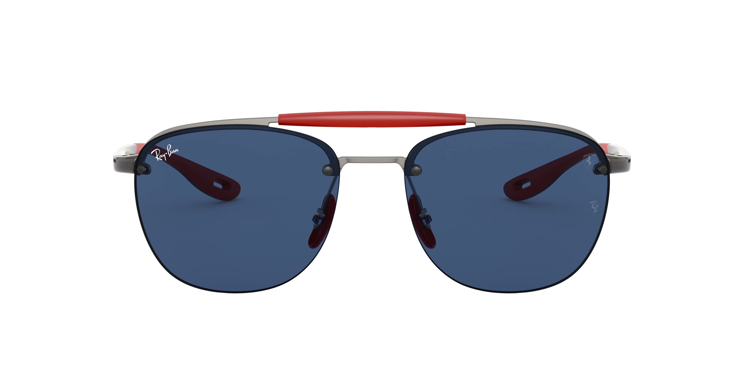 Ray-Ban Rb3662m Scuderia Ferrari Collection Square Sunglasses, Matte Black/Grey Mirrored Silver, 59 mm