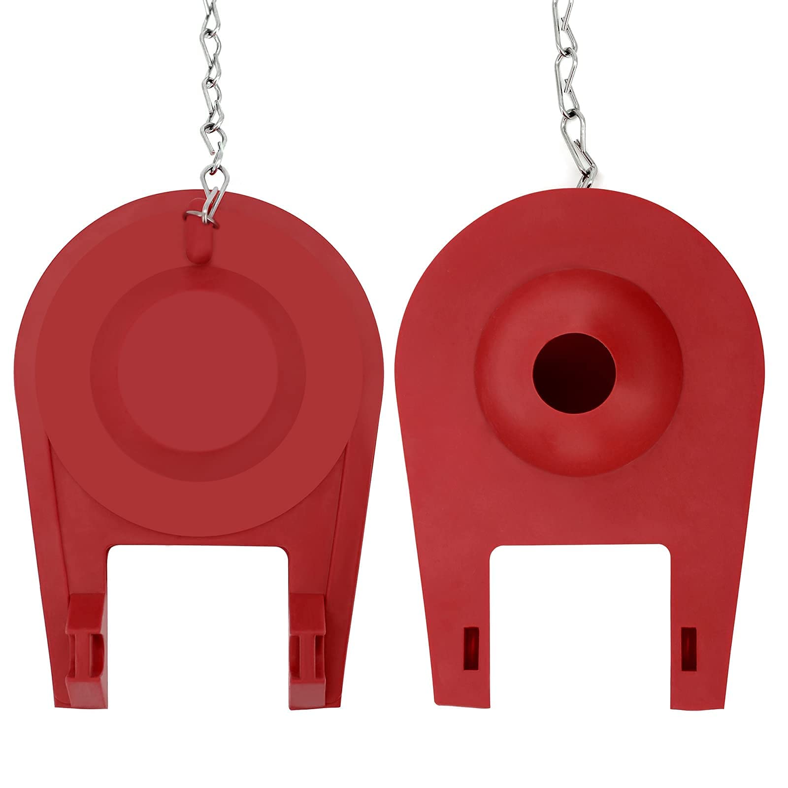 Toilet Flapper High Performance Universal Flapper for 2-Inch Flush Valves with Stainless Chain, Long Lasting Rubber-Easy to Install Red (2 inch 2pc)