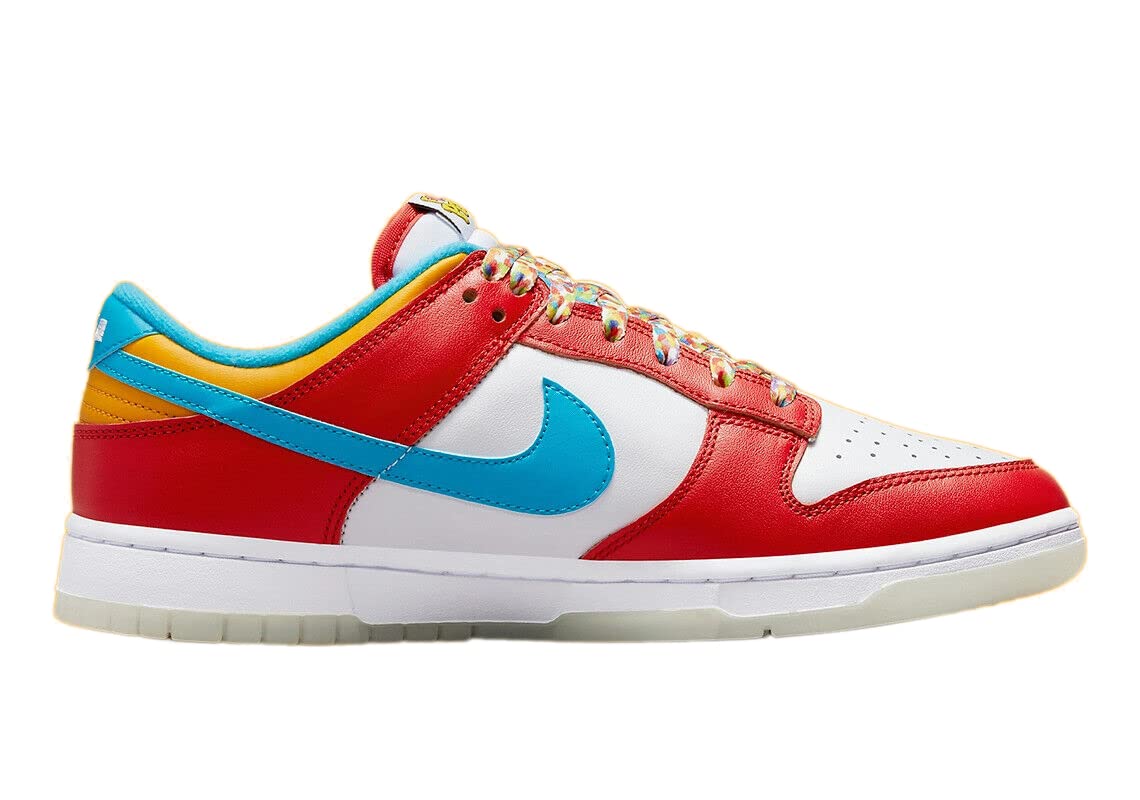 Nike Mens Dunk Low DH8009 600''Lebron James - Fruity Pebbles - Size 11, White/Red/Blue/Yellow