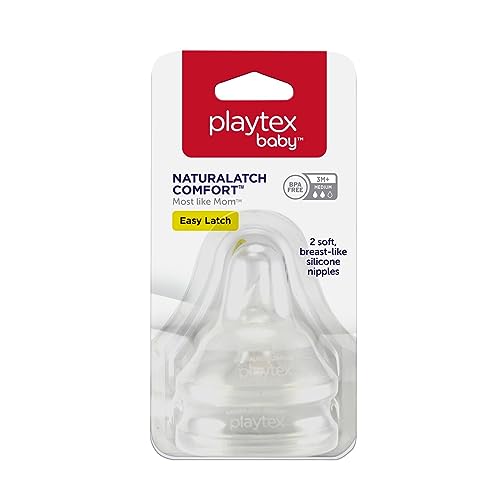 Playtex Baby NATURALATCH Comfort Nipple, Switch from Breastfeeding to Bottle, Most Like Mom Feel, Medium Flow, 2 Count