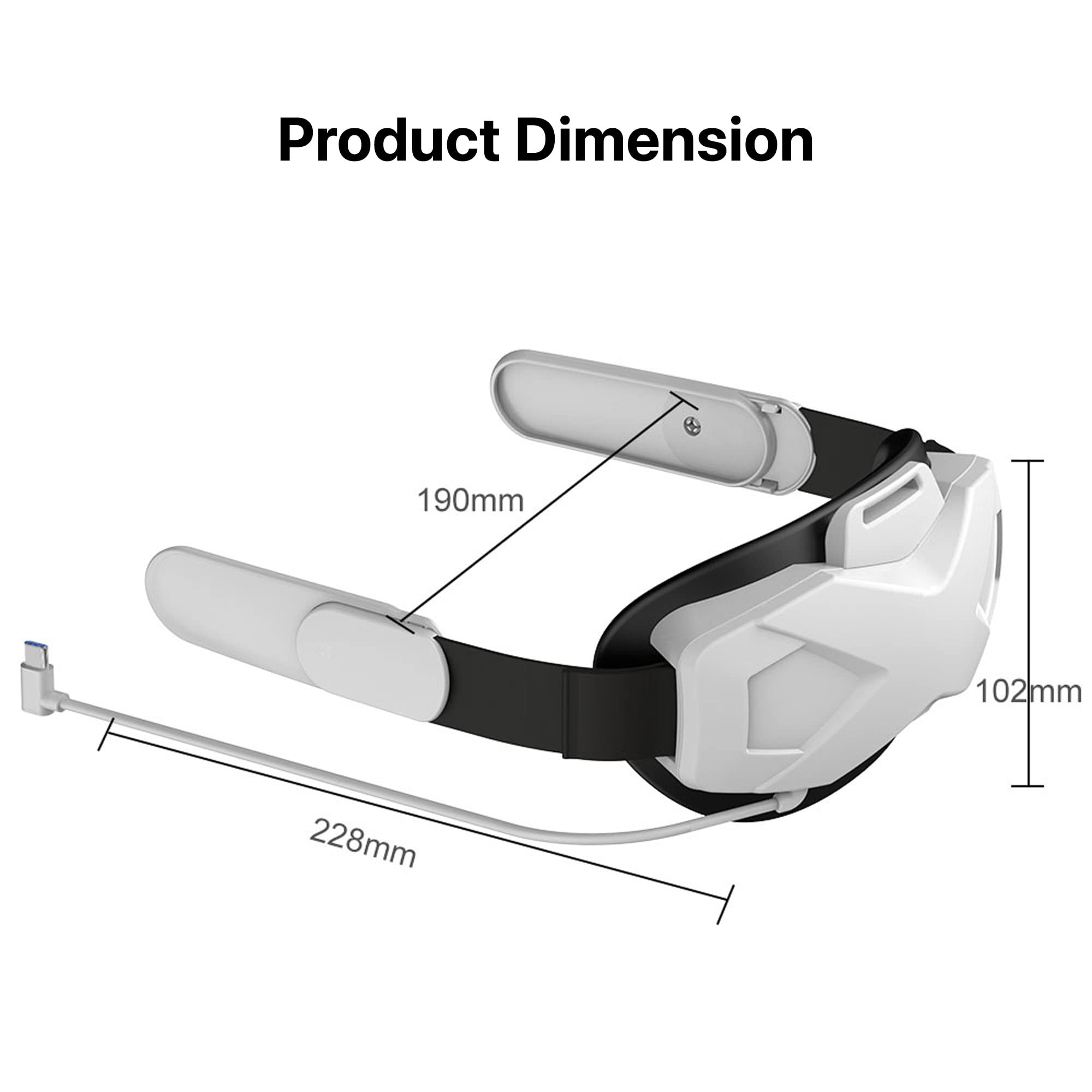 The Bigly Brothers Battery Pack Elite Strap Compatible with Oculus Quest 2, 5000mAh 2H Playtime, Adjustable VR Head Strap for Enhanced Comfort, Lightweight & Ergonomic Design for Quest 2 Accessories