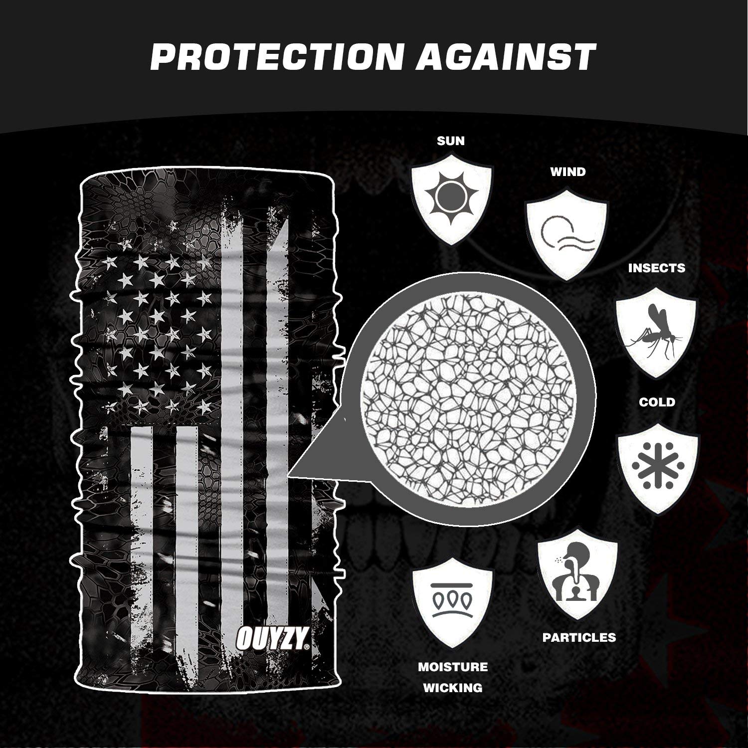 OUYZY Neck Gaiter Face Mask Scarf Cover Sun Bandanas for Men Breathable Fishing