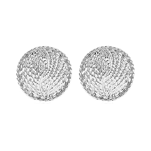 TONLUYAX Silver-Tone Clip on Earrings for Women Not Pierced Big Hammered Texture Disc Clip Earrings