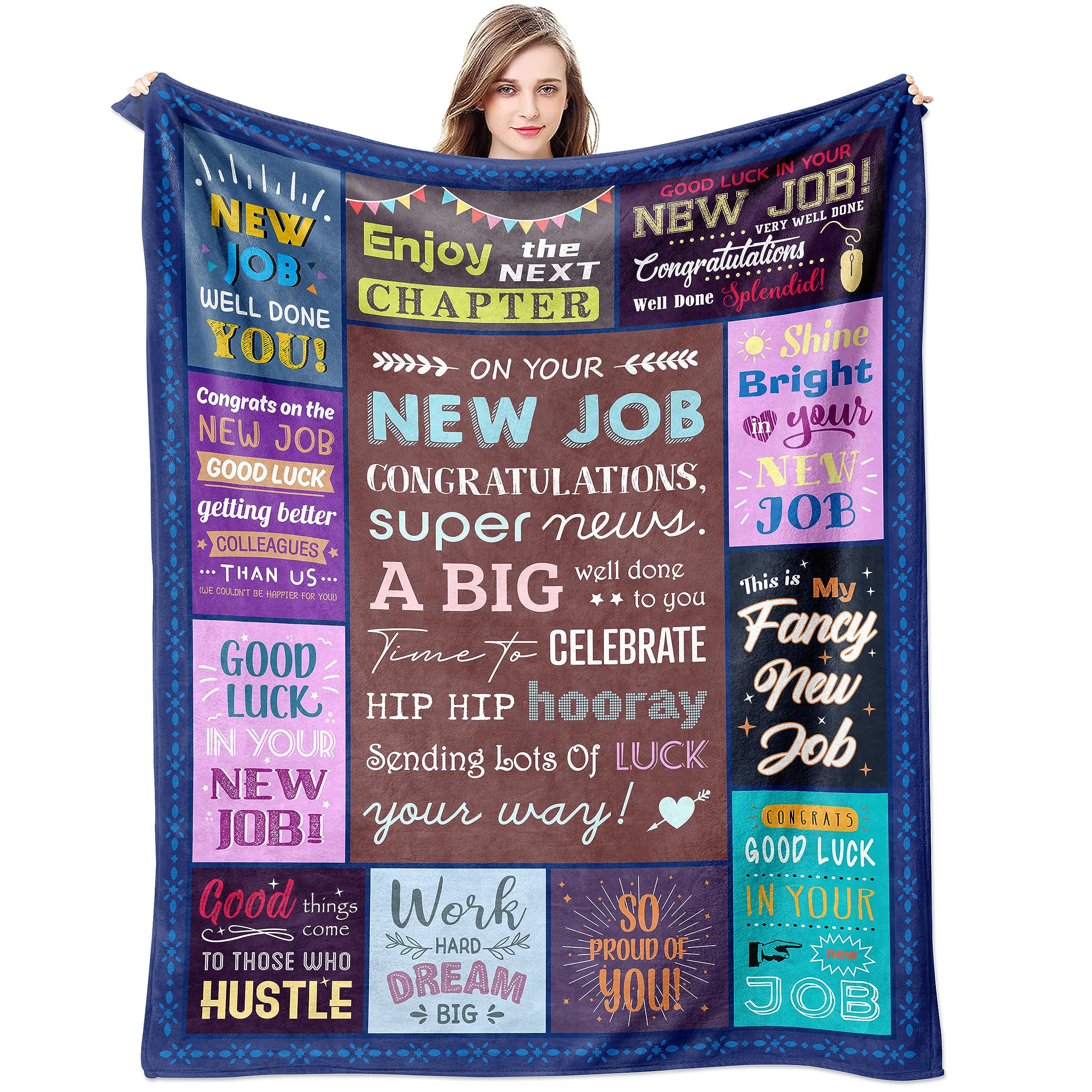 Sqovulw New Job Gift for Women, Promotion Gifts for Women, Congratulations Gifts for Women, New Job Gift for Coworker Leaving for New Job Going Away, Congratulations Promotion Gift Blanket 60x50 Inch