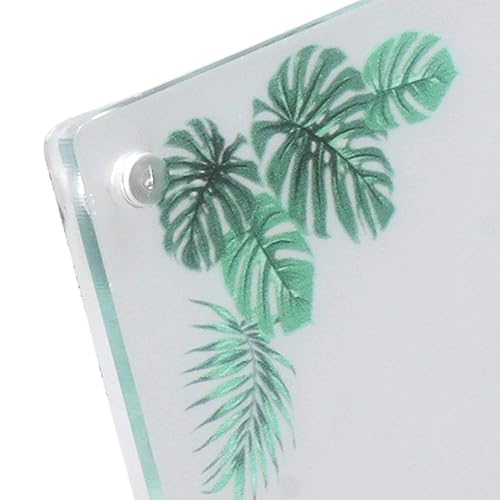 Photo Frame, Simple Cleaning, Sturdy Magnetic Tabletop Decorative Frame for Photos in Clear Acrylic for Cards (Monstera Leaves)