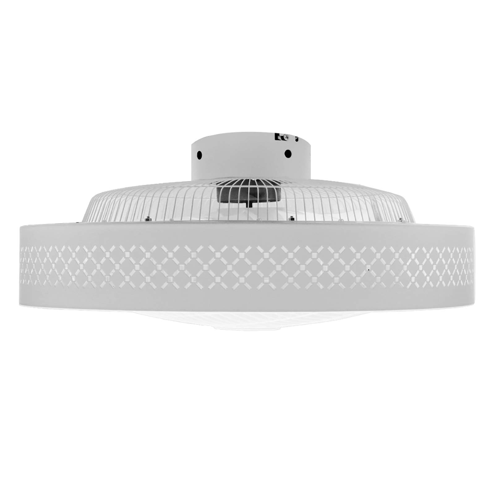 Minney Ceiling Fan with Light, 22 inches Semi Flush Mount Enclosed Shell, Fully Dimmable LED Lighting Caged Ceiling Fan with Remote Control for Low Profile Room