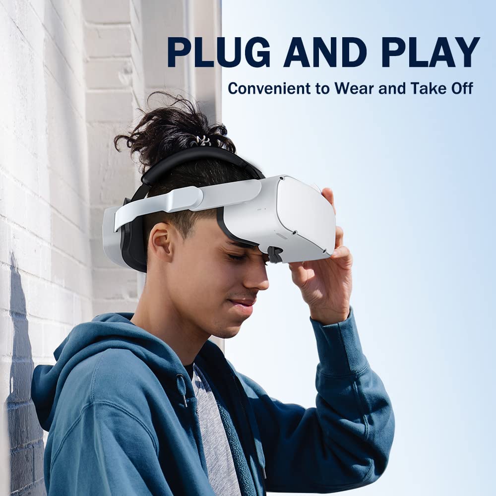 Vimetapro Battery Head Strap 5600mAh Compatible with Quest 2, Lightweight Adjustable Elite Strap Replacement for Enhanced Comfort and Playtime, VR Accessories for Meta Quest 2